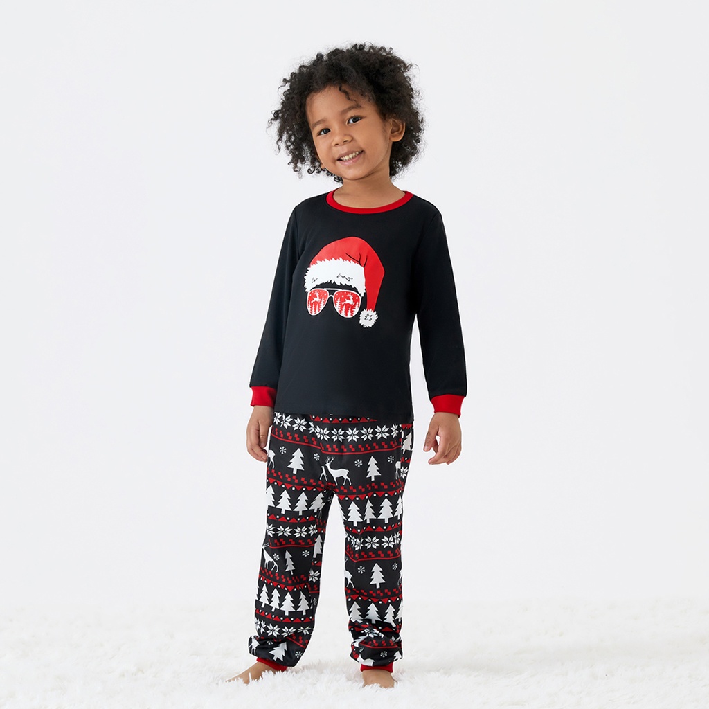 Christmas Family Matching Santa hats and Reindeers Print Long-sleeve ...